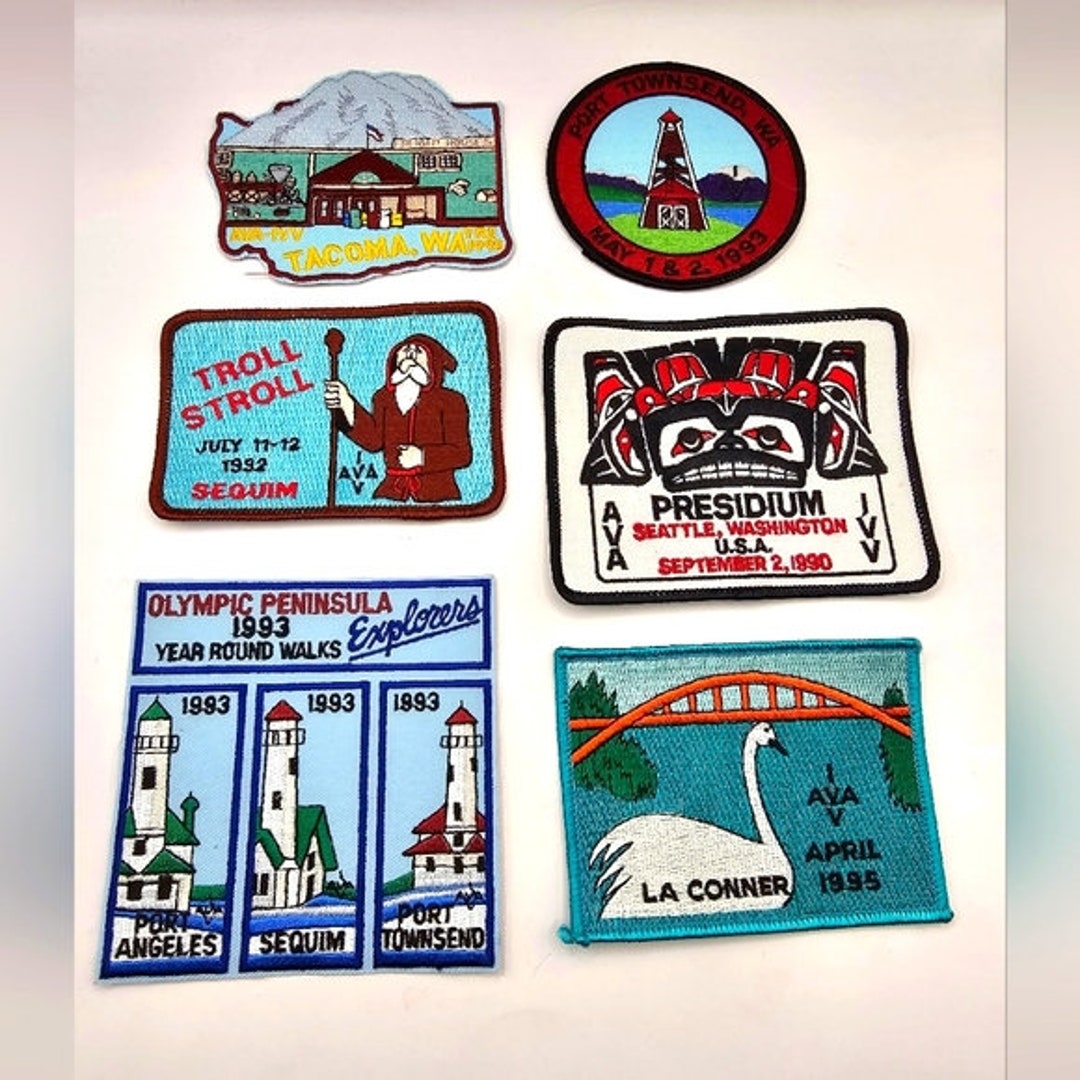 Lot of 6 AVA IVV Volkssports Patches Western Washington Tacoma La ...