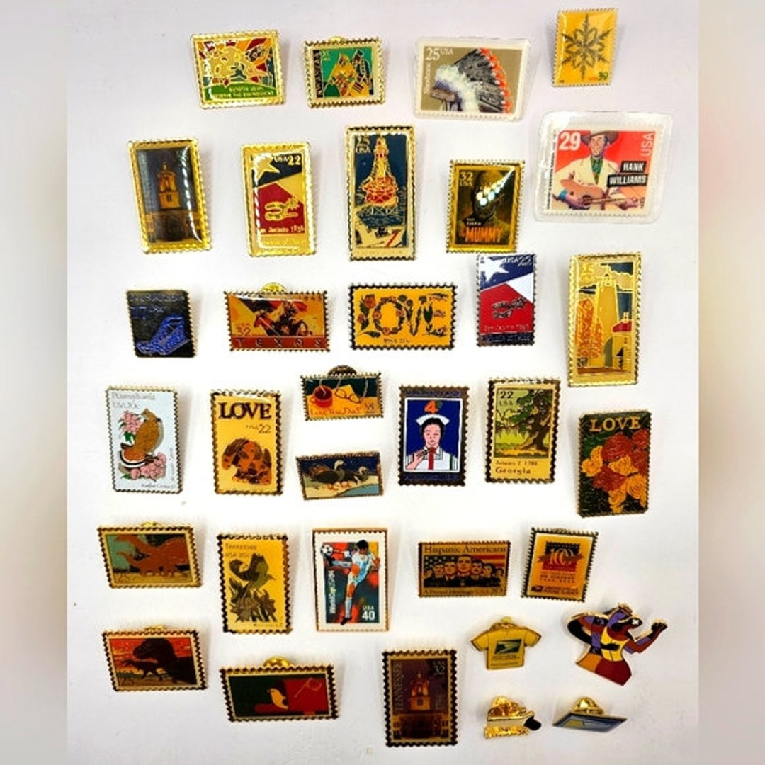 Lot of 32 USPS Lapel Pins Post Office Issued Pins Souvenir Statement ...