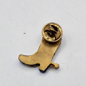 80's Rhinestone Cowboy Boot Lapel Pin Rodeo Cowgirl USA Metal Pinback ...