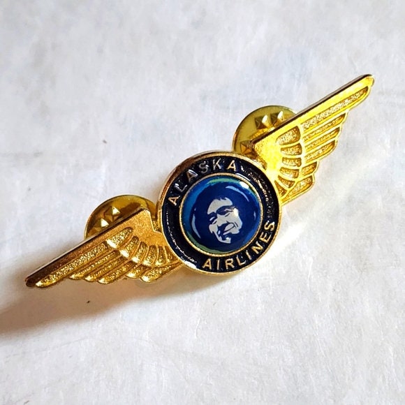 Alaska Airlines Logo Lapel Pin Flight Wings Aviator Collectible Airline ...