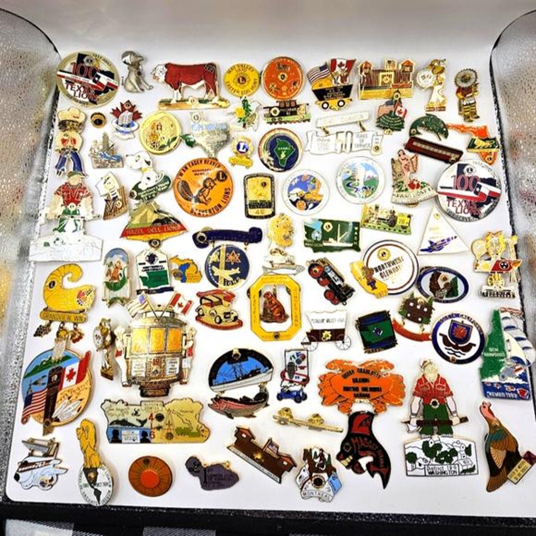Lot of 70 Lions Club International Lapel Pins Washington Florida ...