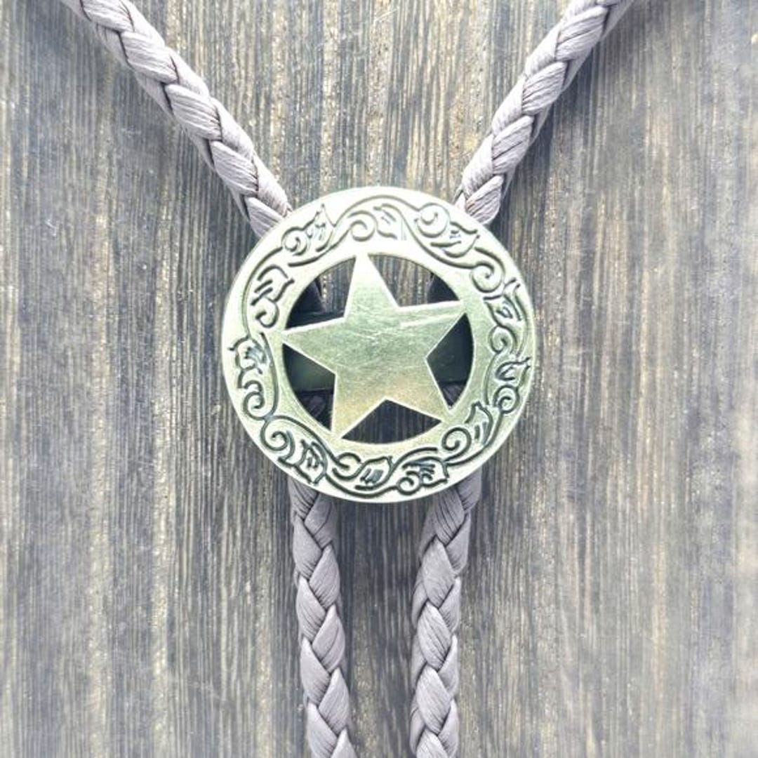 Modern Western Wear Brass Tone Circle Star Bolo Lariat Tie Men's ...