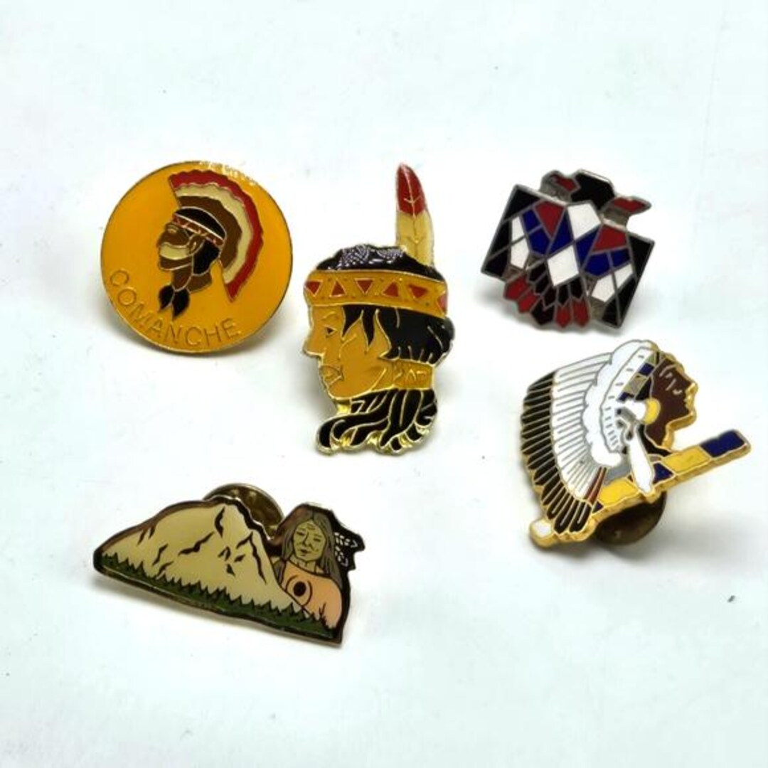 Lot of 5 Native American Inspired Lapel Pins Cloisonne Comanche ...