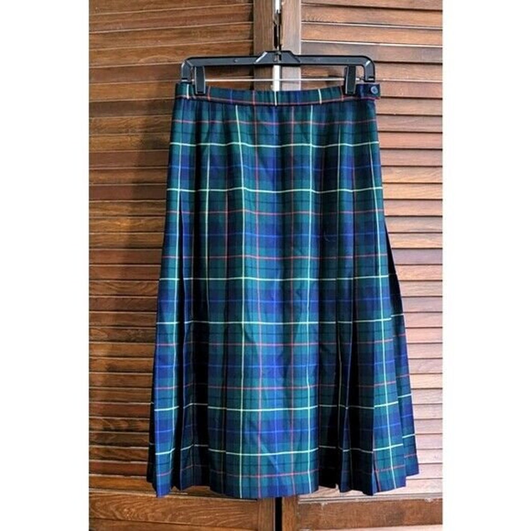 Vintage Pendleton Signature Tartan Plaid Skirt Long Midi Skirt Pleat ...