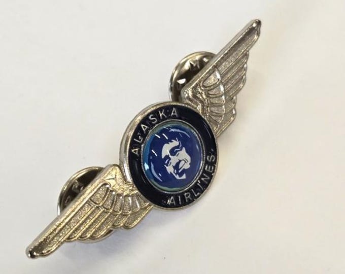 Alaska Airlines Logo Lapel Pin Flight Wings Aviator Collectible Airline