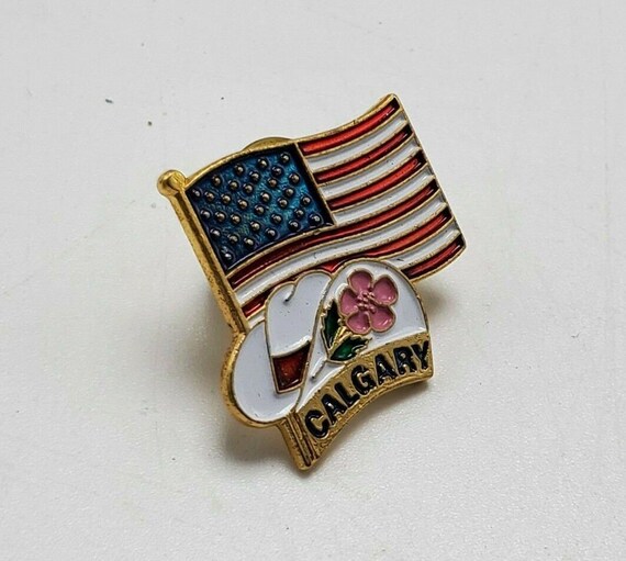 Calgary Stampede Lapel Pin American Flag Cowboy Hat C… - Gem Calgary Stampede Lapel Pin American Flag Cowboy Hat C… - Gem