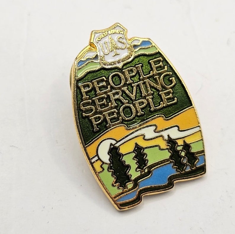 US Forest Service People Serving People Lapel Pin Souvenir Gold Tone ...