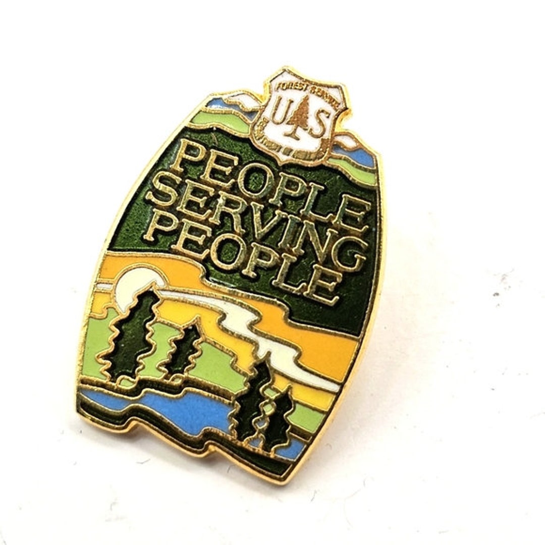 US Forest Service People Serving People Lapel Pin Souvenir Gold Tone ...