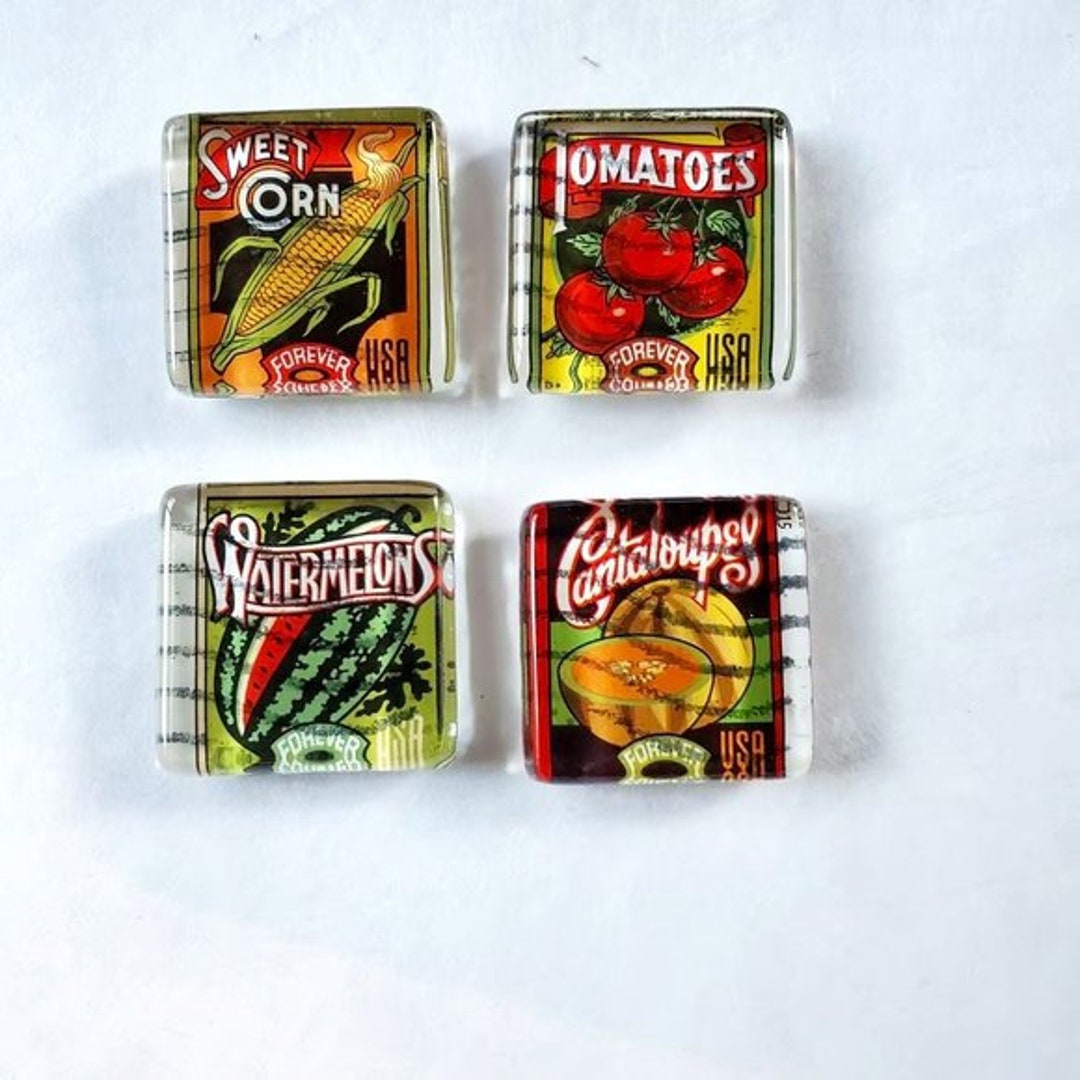 Set of 4 2015 Summer Harvest Stamps Magnets US Postage Stamp Magnets ...