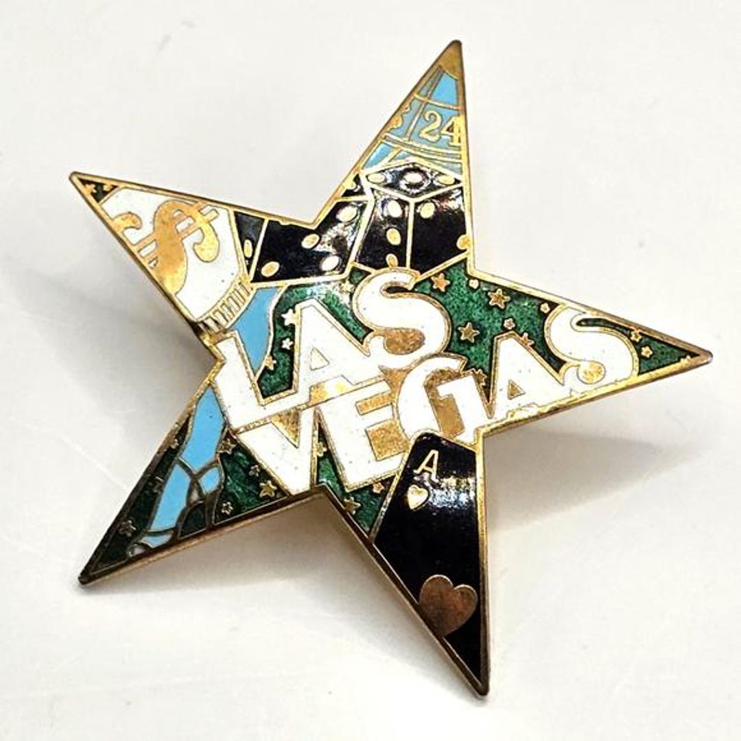 90's Las Vagas Souvenir Lapel Pin Neveda Gambling Dice Cards Travel ...