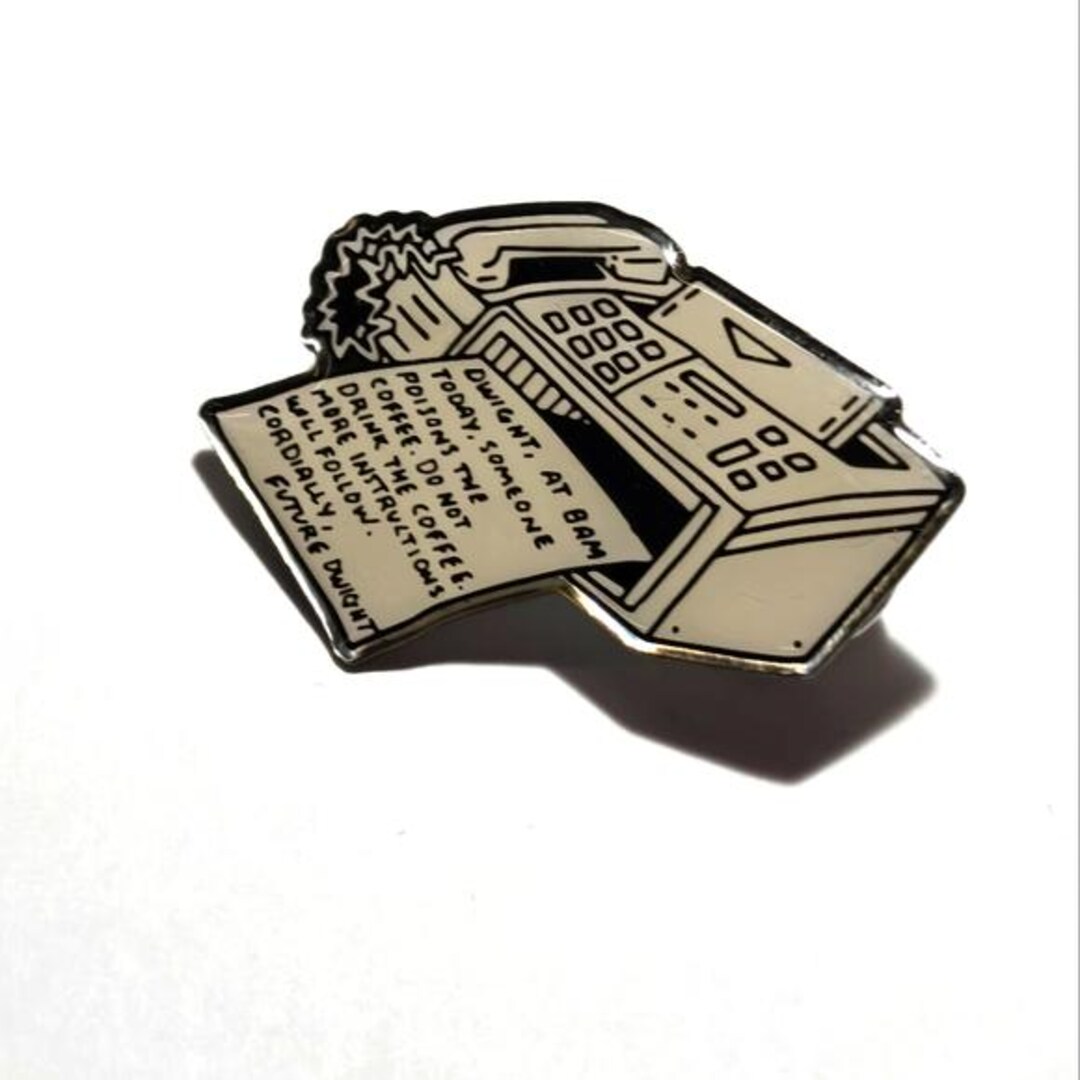 The Office Lapel Pin Fax Machine Dwight's Message TV Souvenir Pinback ...