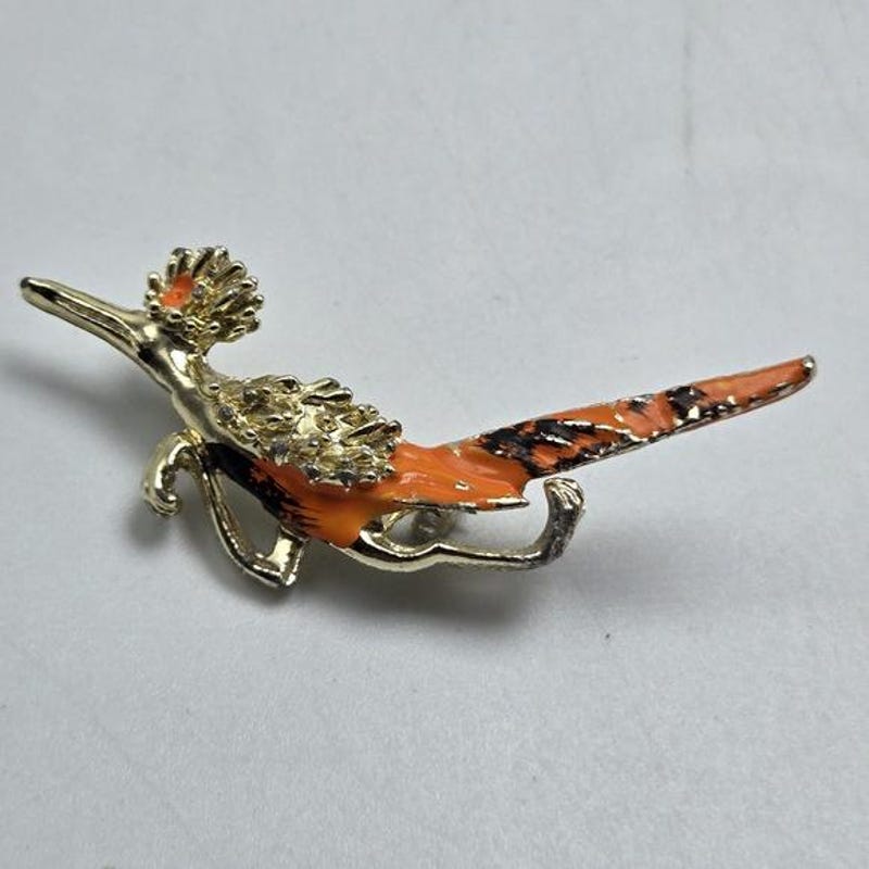 Gold Roadrunner Pin - Etsy