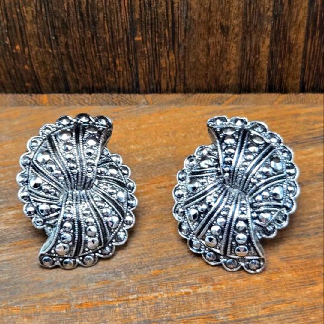 Designer Signed Avon 1988 Fanfare Earrings Pierced Faux Marcasite ...