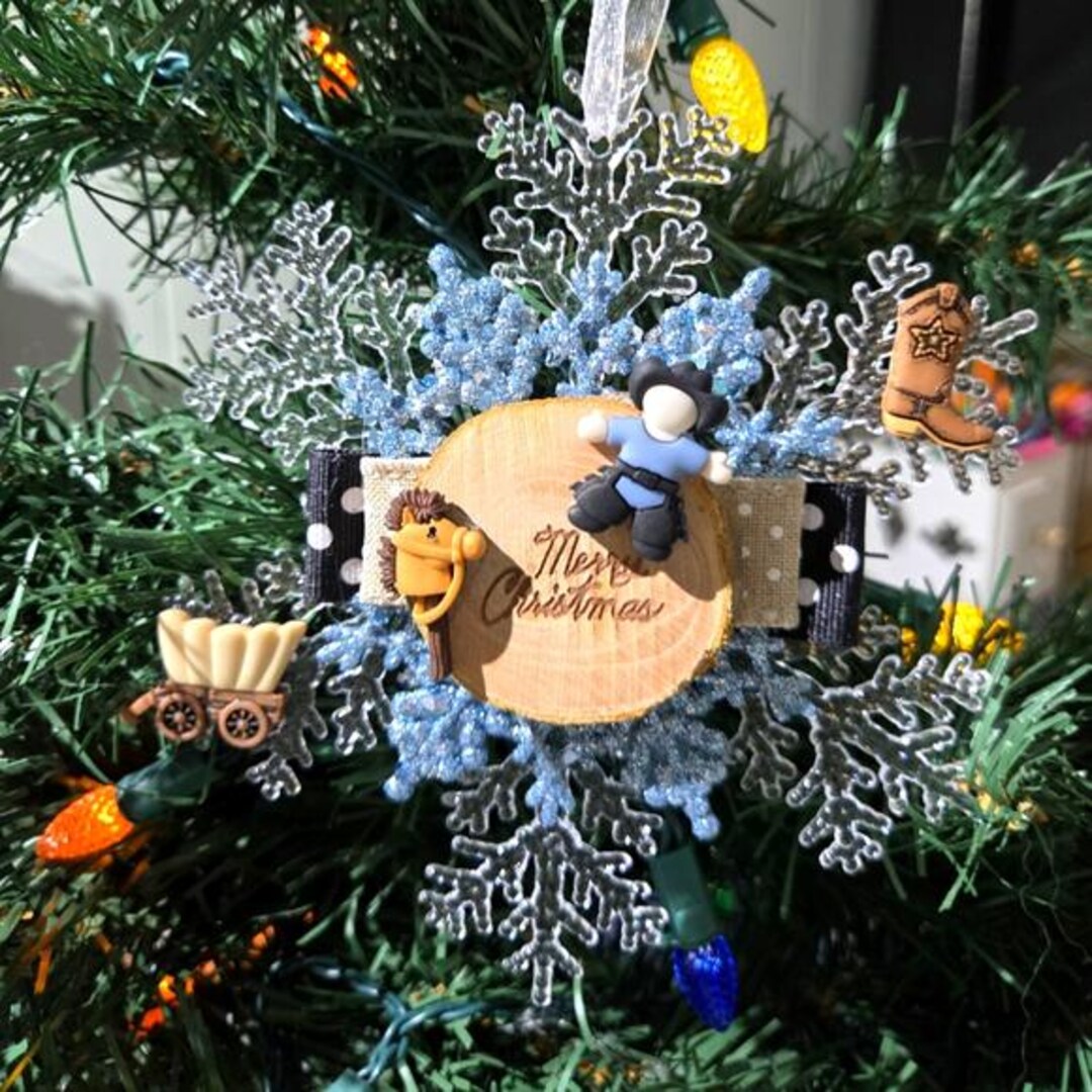 NWT Cowboy Ornament Western Stick Horse Country Farm Life Christmas ...