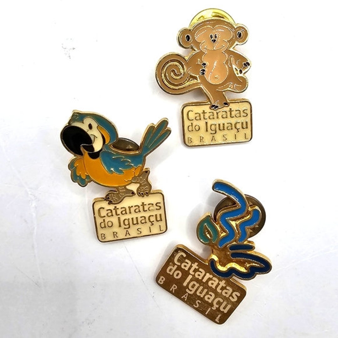 Lot of 3 Cataratas Do Iguaçu Brazil Lapel Pins Souvenir Portuguese ...