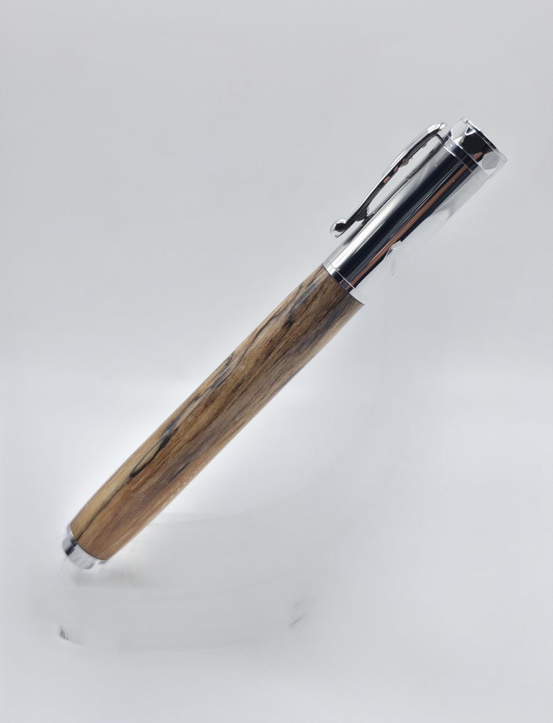 Zen Eco Magnetic Rollerball Pen Shown in Chrome Made With Spalted ...