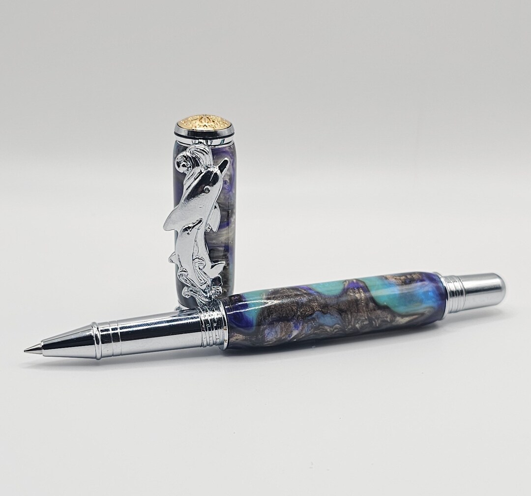 Sea Life Pen With Dolphin Shown in Mother of Pearl Acrylester - Etsy
