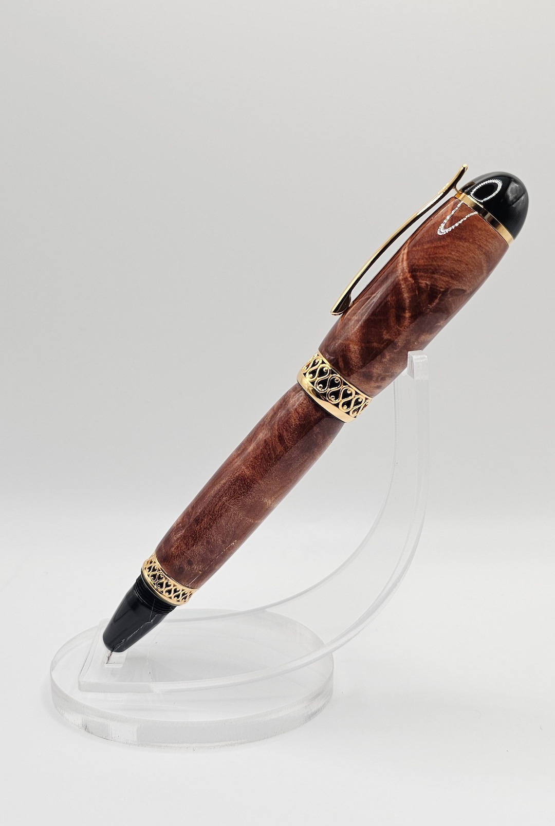 Apollo Infinity Gold Titanium Gel Rollerball Pen Made With Redwood Burl ...