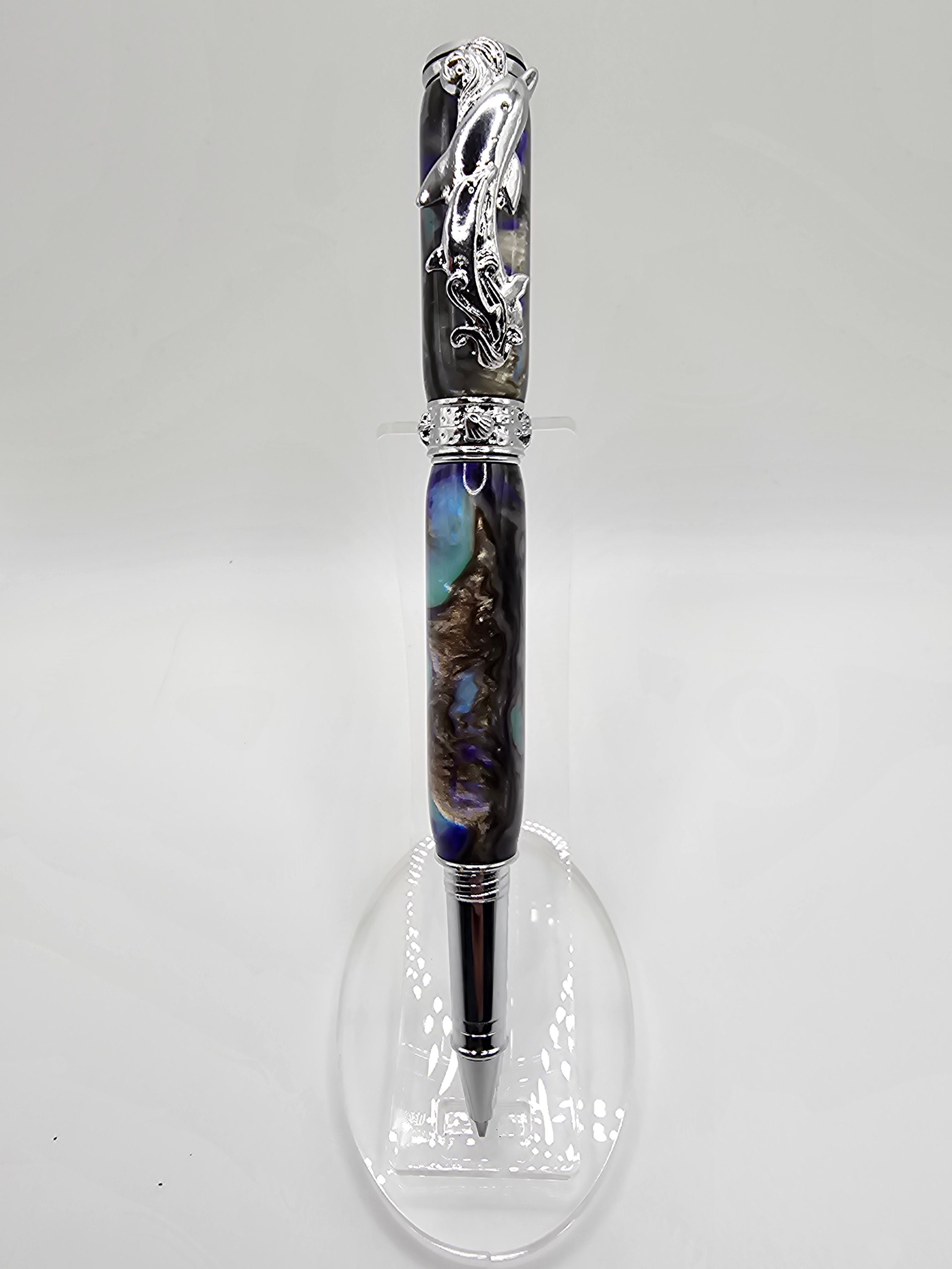 Sea Life Pen With Dolphin Shown in Mother of Pearl Acrylester - Etsy
