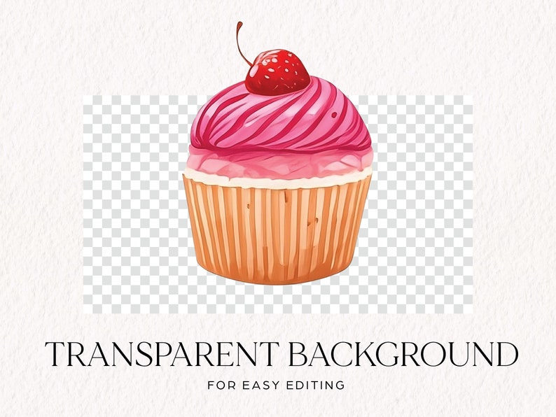 Cupcake Clipart - Commercial Use - Watercolor Cupcake Clipart - Cupcake ...