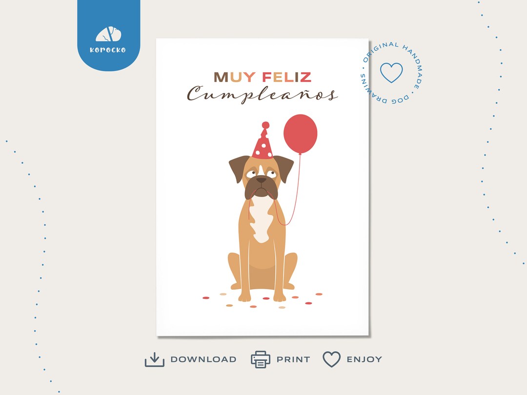 Birthday Card in Spanish Happy Birthday in Spanish Happy - Etsy