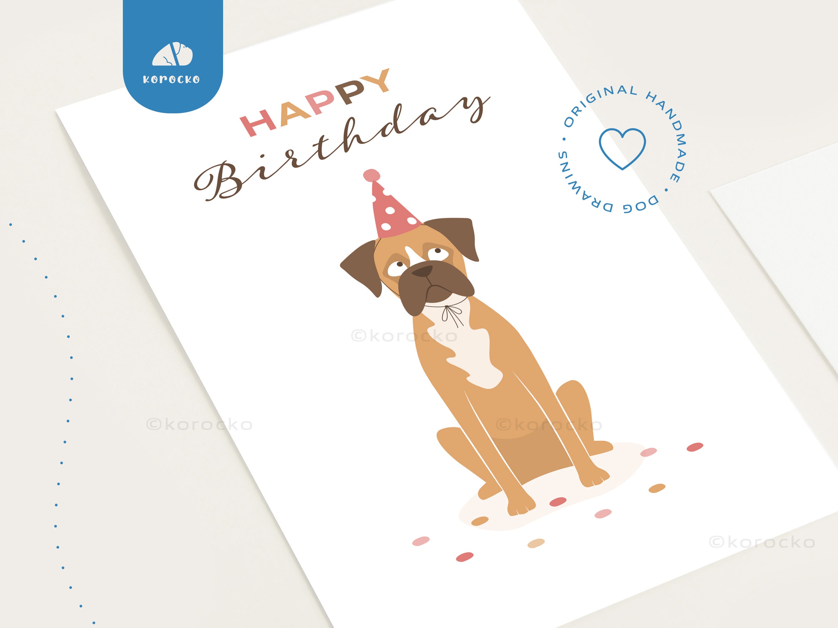 Printable Boxer Birthday Card INSTANT DOWNLOAD, Boxer Greeting Card ...
