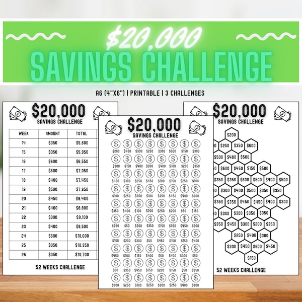 20k Challenge Book - Etsy