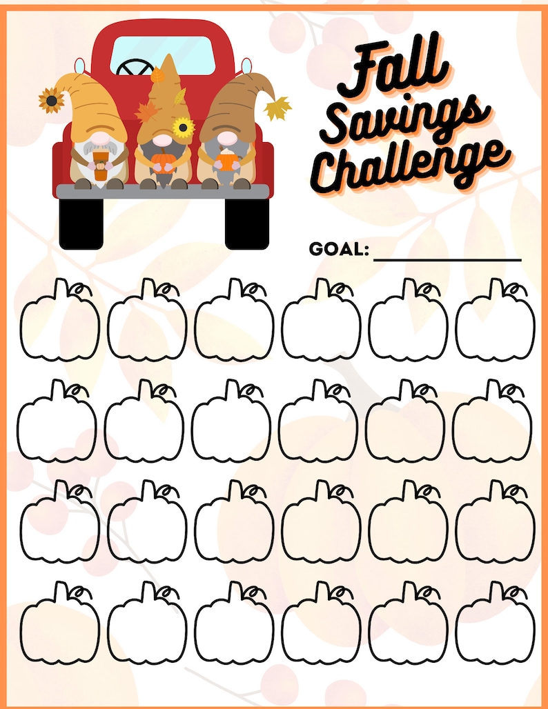 Fall Savings Challenge Bundle: 6 PDF Coloring Pages (digital Download ...