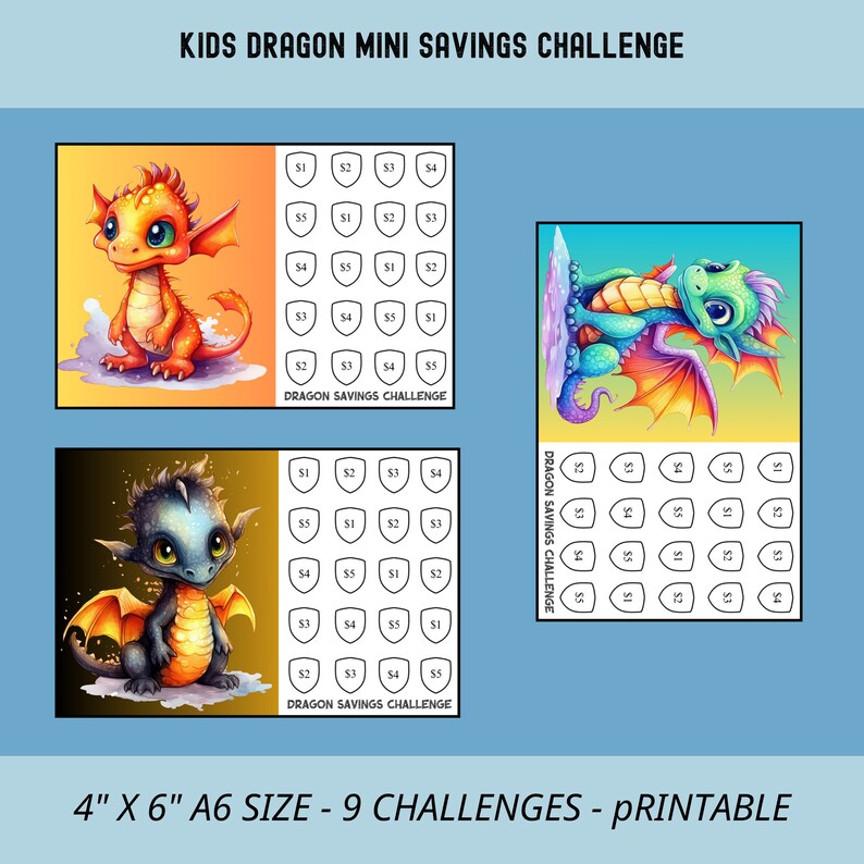 Dragon Savings Challenge for Kids Dragon Savings Challenge Printable ...