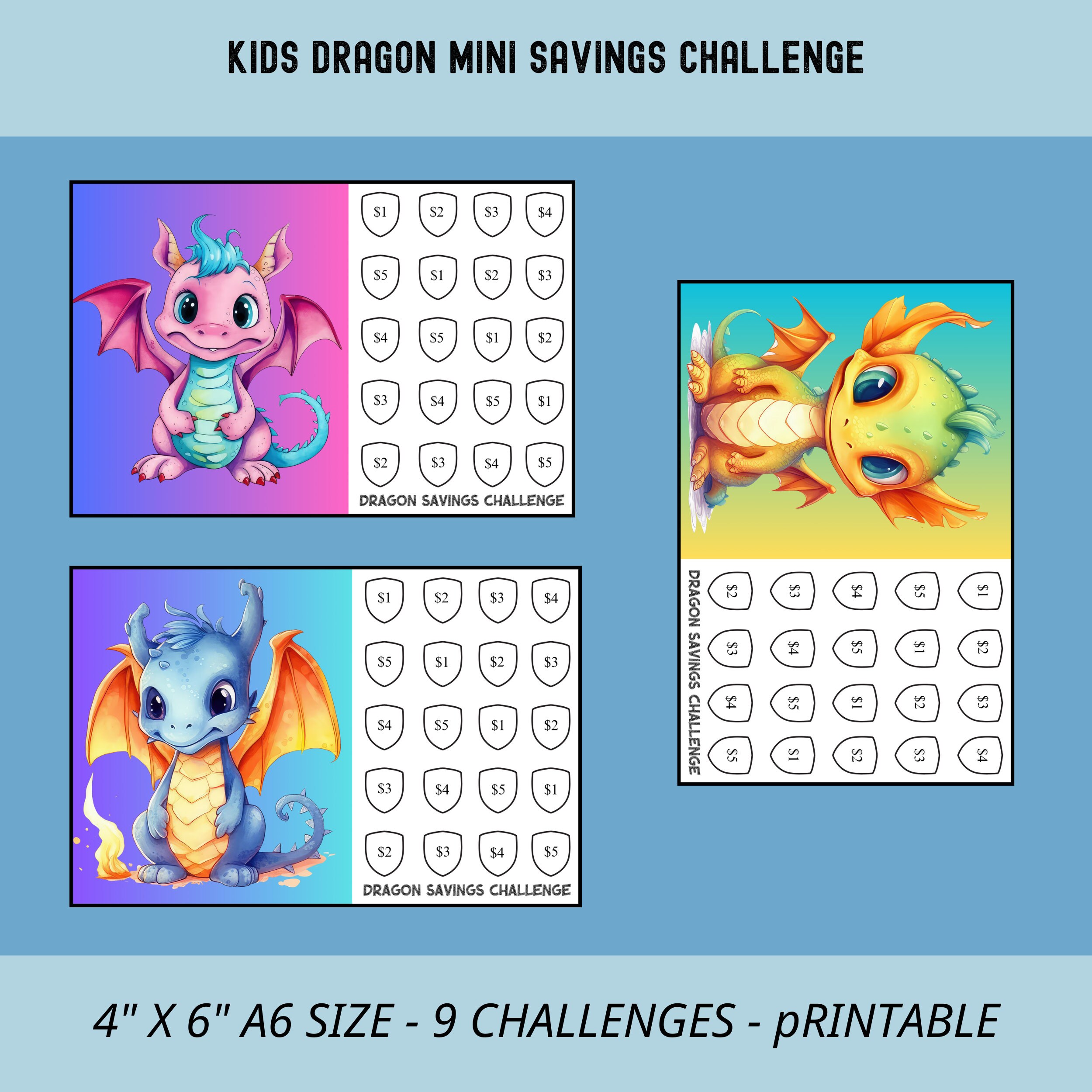Dragon Savings Challenge for Kids Dragon Savings Challenge Printable ...