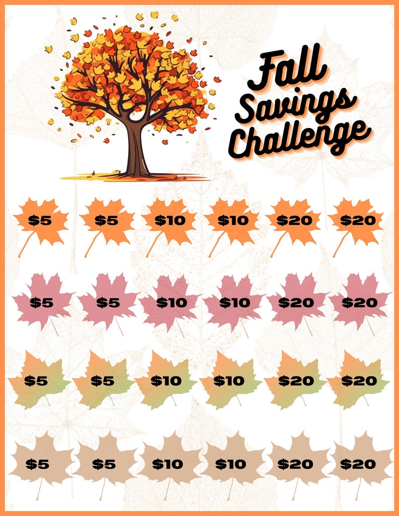 Fall Savings Challenge Bundle, Fall Savings, Savings Challenge, Money ...
