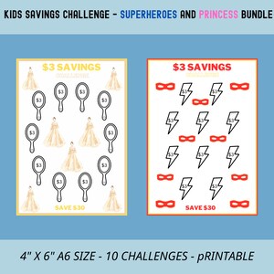 Superhero Savings Challenge for Kids Savings Challenge Princess Savings ...