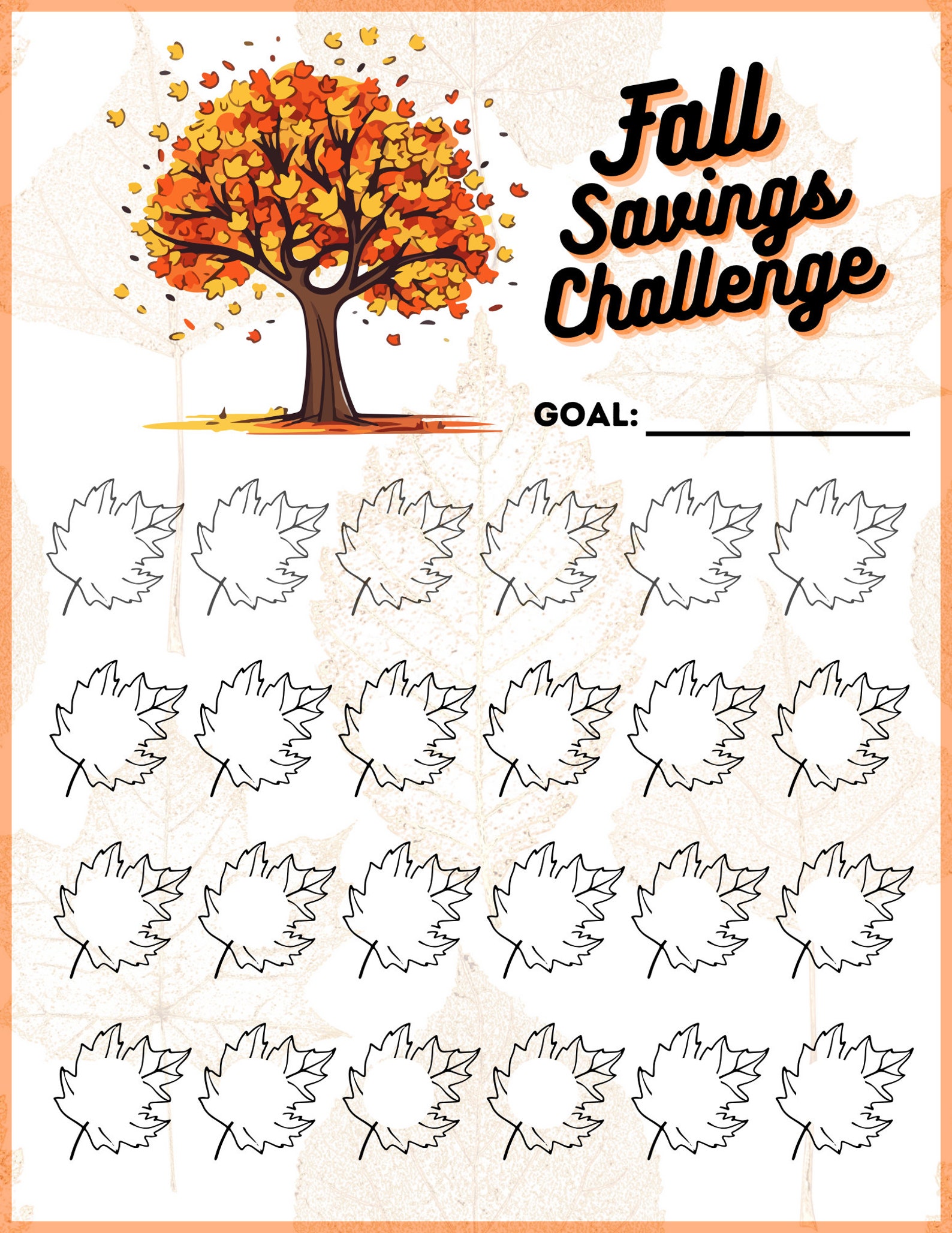 Fall Savings Challenge Bundle, Fall Savings, Savings Challenge, Money ...