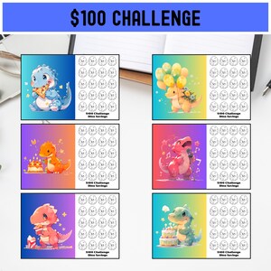 Money Saving Challenge | Mini Dinosaur Savings Challenge | Set of 22 ...
