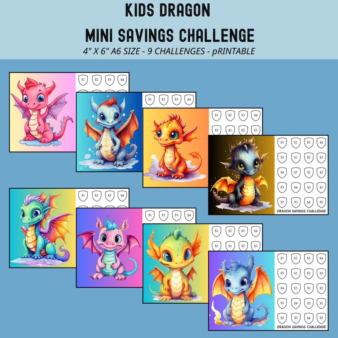 Dragon Savings Challenge for Kids Dragon Savings Challenge Printable ...