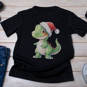 Christmas Dinosaur Watercolor Clipart: Holiday Dino PNG (digital ...