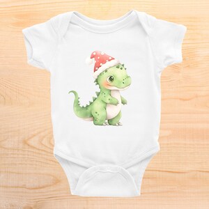 Christmas Dinosaur Watercolor Clipart: Holiday Dino PNG (digital ...