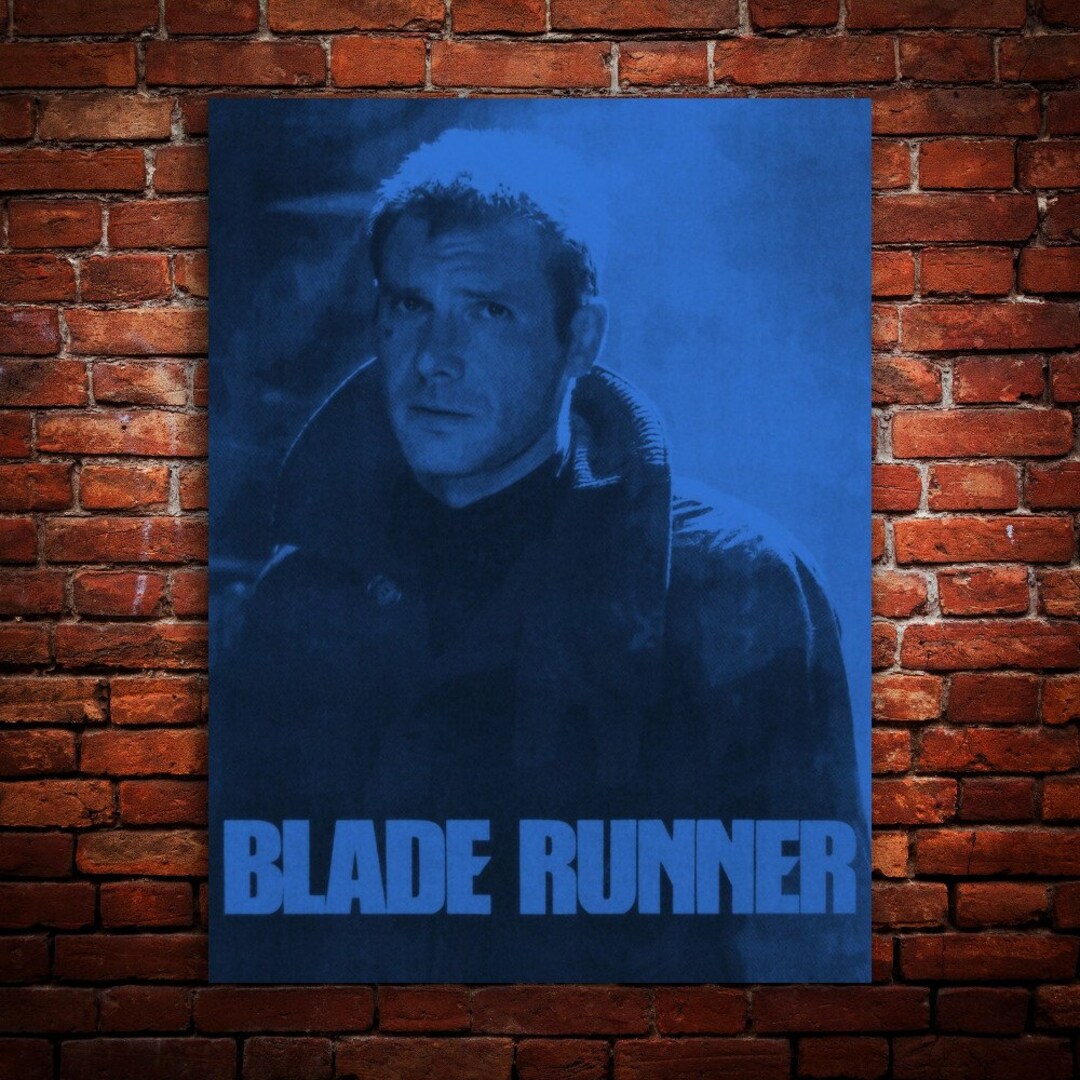 Blade Runner 1982 Blue Black Silk Screen Print Rick Deckard Ridley ...
