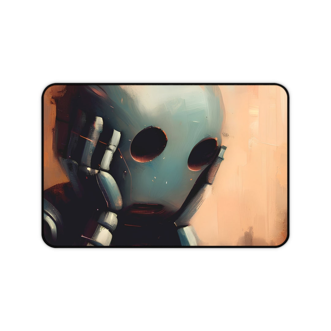 Overwhelmed Robot Desk Mat - Etsy