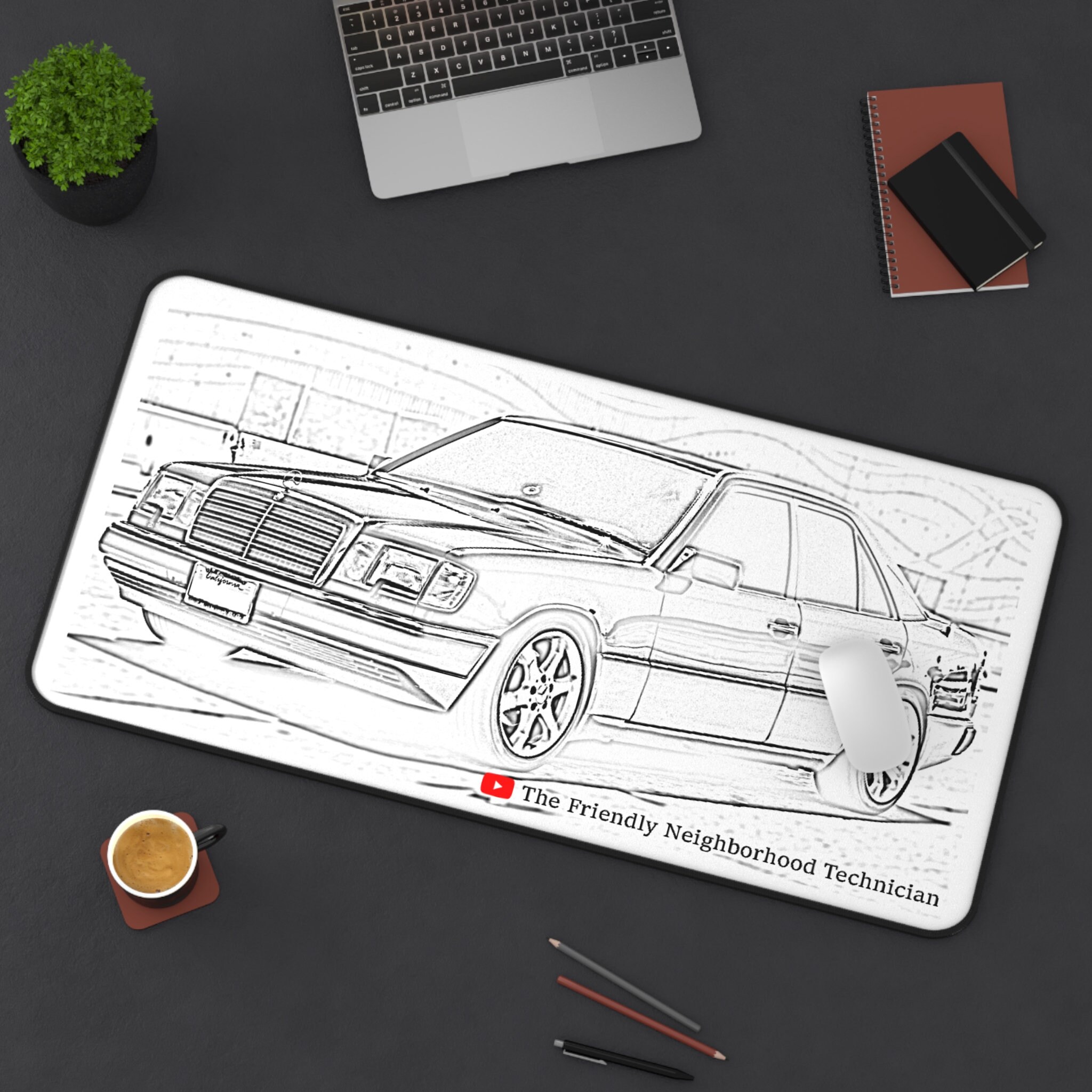 W124 Sketch Desk Mat - Etsy