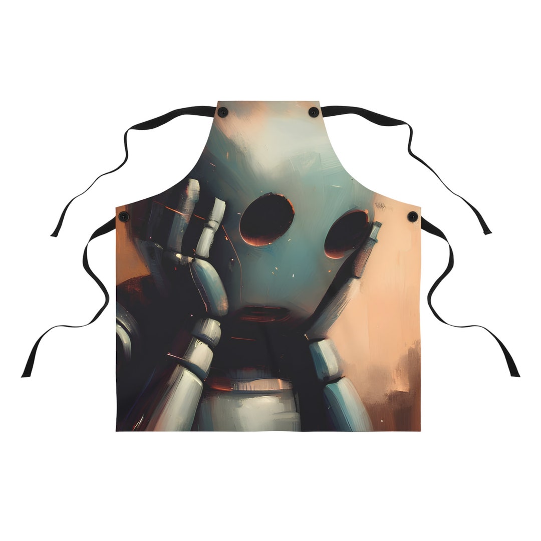 Overwhelmed Robot Apron (AOP) - Etsy