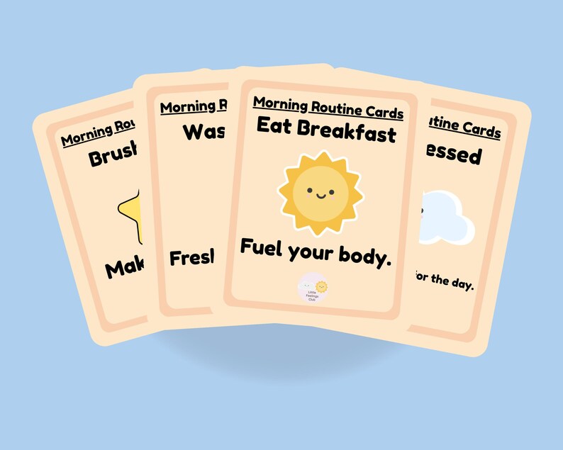 Morning Routine Cards – Set of 10 | Visual Schedule | Daily Routine for ...