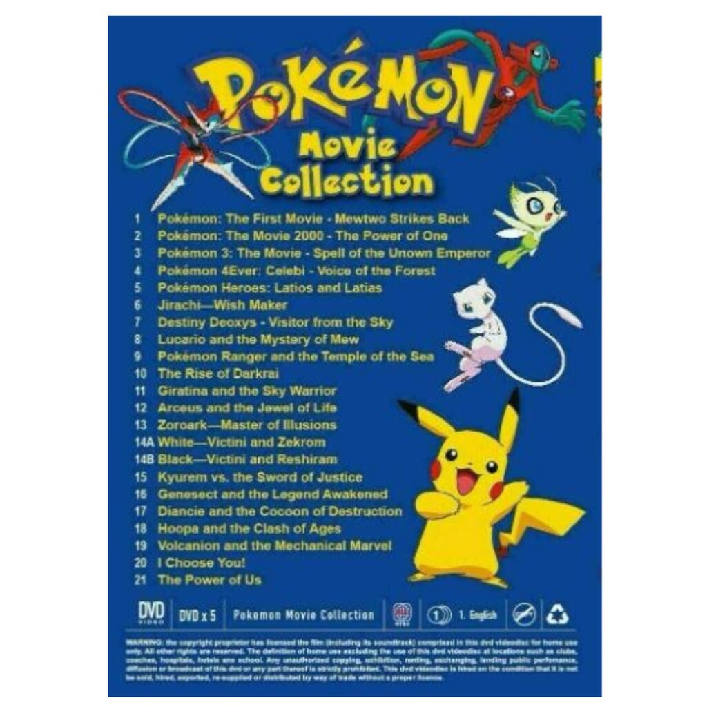 Pokemon 21 in 1 Movies Collection English Dubbed Anime DVD - Etsy