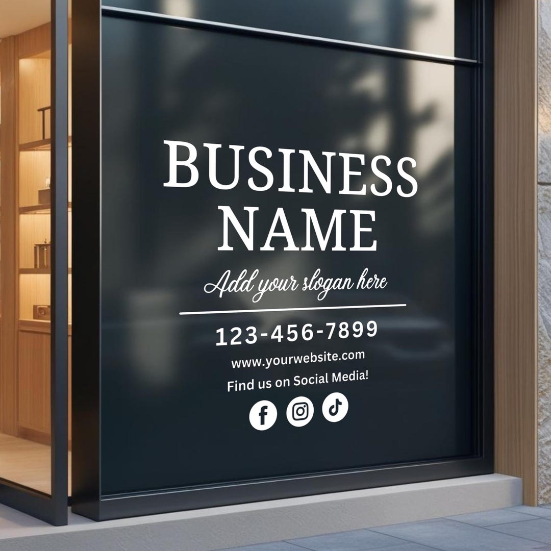 Custom Business Decal | Storefront Window Sticker | Personalized ...