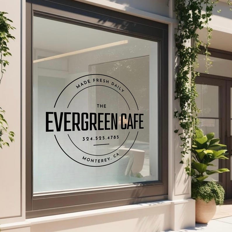Custom Business Door Decal Storefront Window Sticker Personalized ...