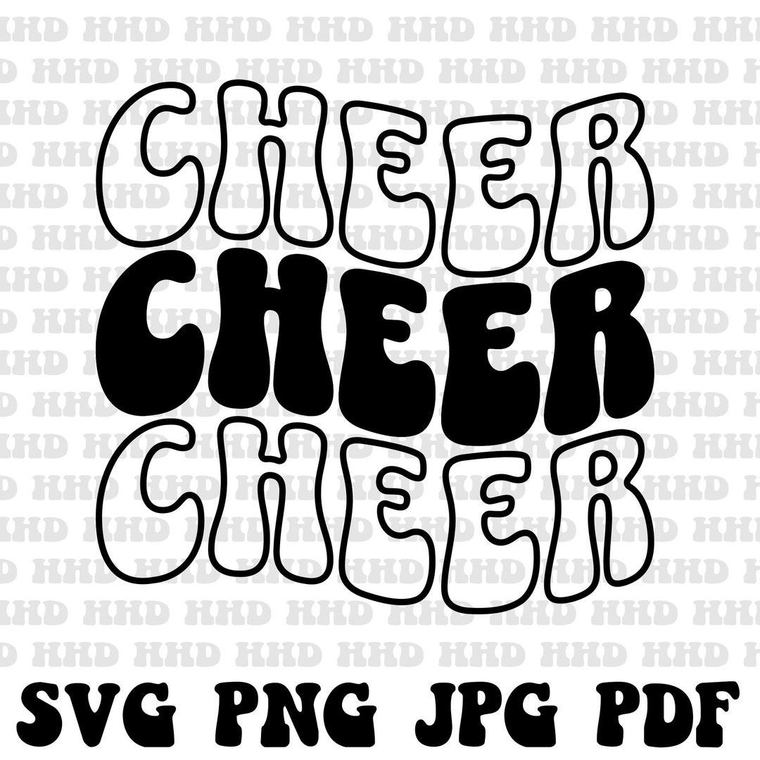 Retro Cheer Svg Wavy Cheerleading Png Cheer Digital - Etsy