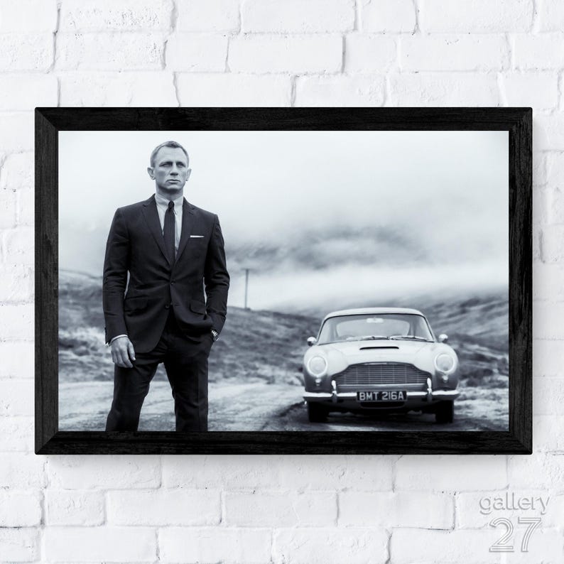 Daniel Craig With Aston Martin DB5, 007 James Bond, Film Scene, Canvas ...