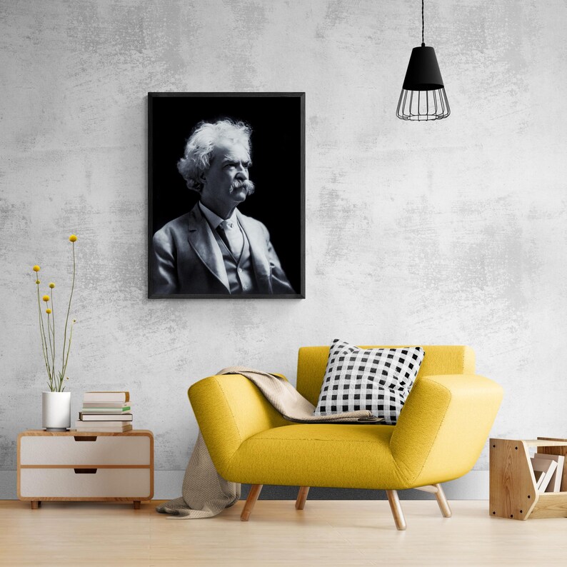 Mark Twain, Writer and Satirist, American Literature, Portrait, Canvas ...