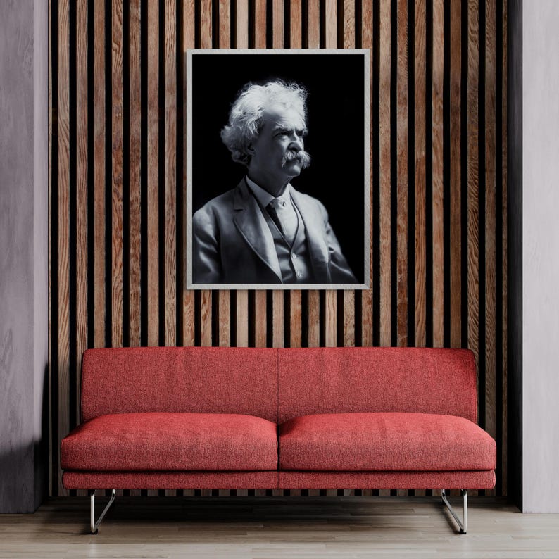 Mark Twain, Writer and Satirist, American Literature, Portrait, Canvas ...