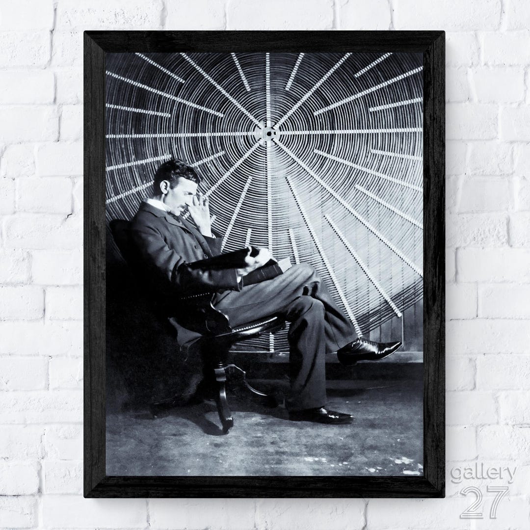 Nikola Tesla's Dream, Inventor & Engineering Pioneer, Portrait, Canvas ...